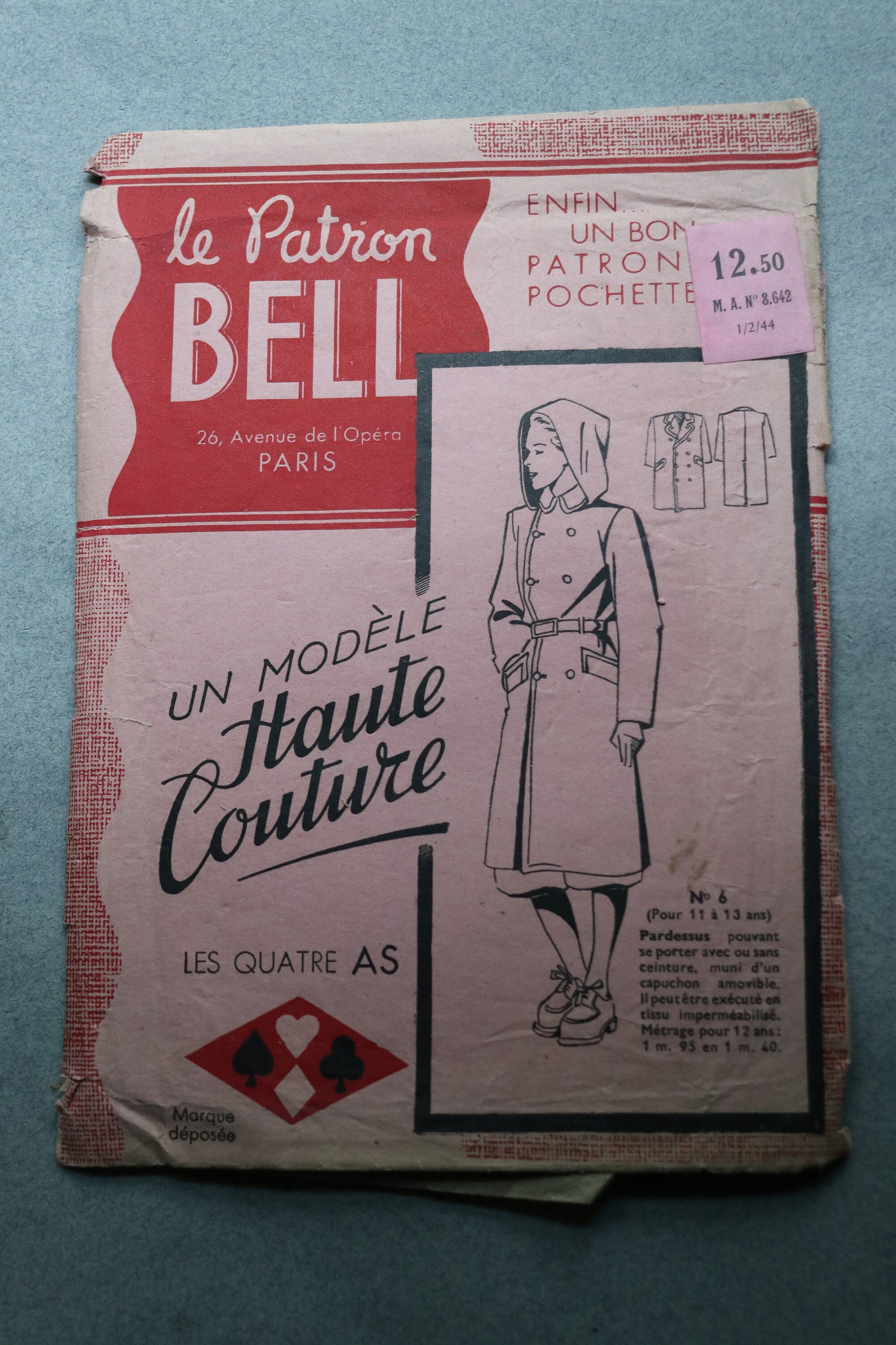 Le Patron Bell, French Pattern for Child's Coat (Ages 11 to 13)