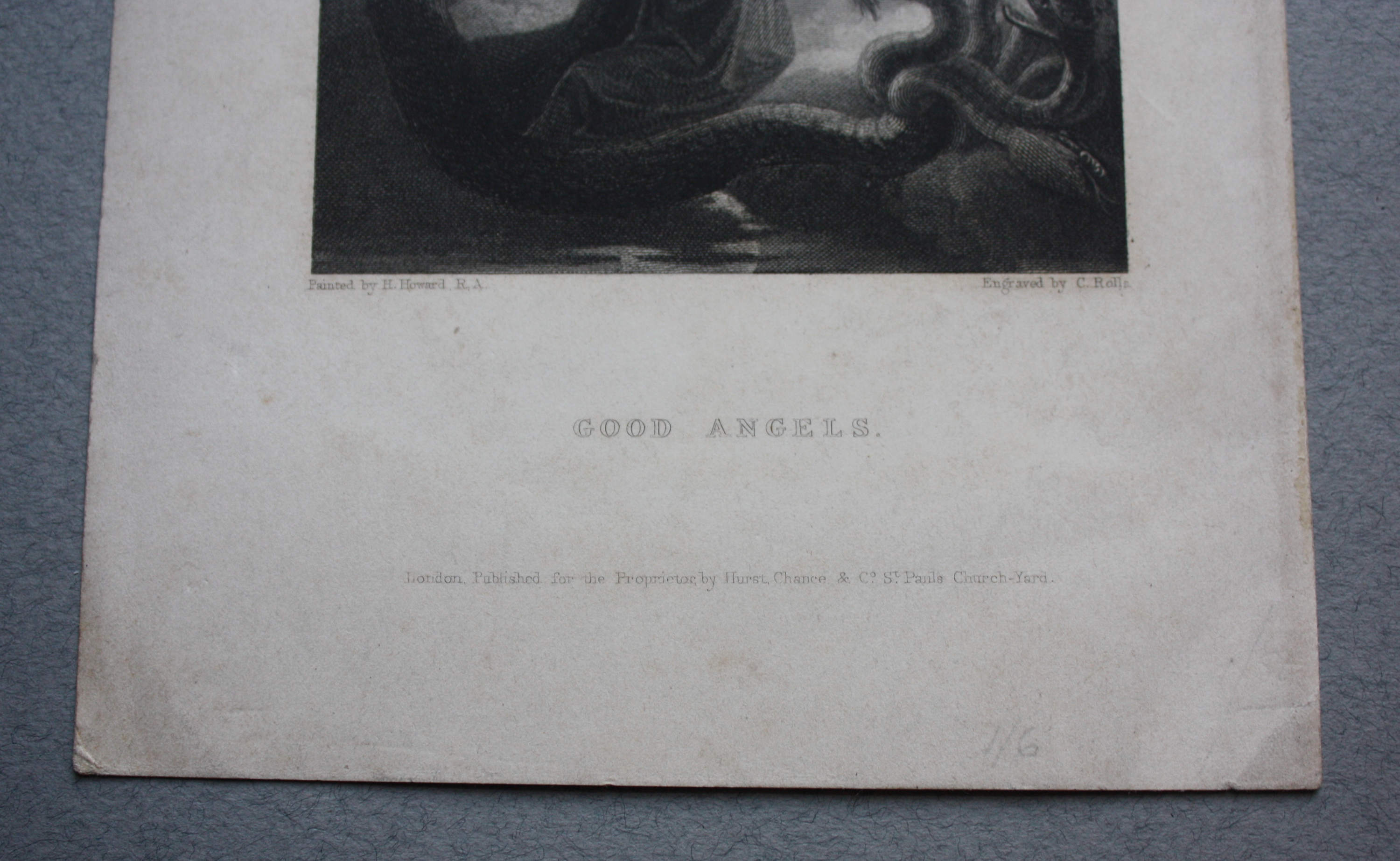 Circa 1830s Print from Copper Engraving Good Angels, Painted by H ...