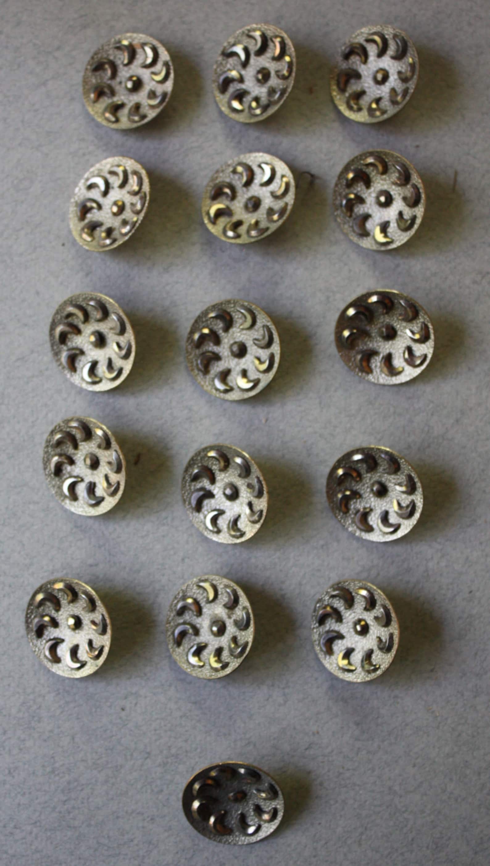 Victorian Era Applied Cut Steel Crescent Moon Metal Buttons - Etsy