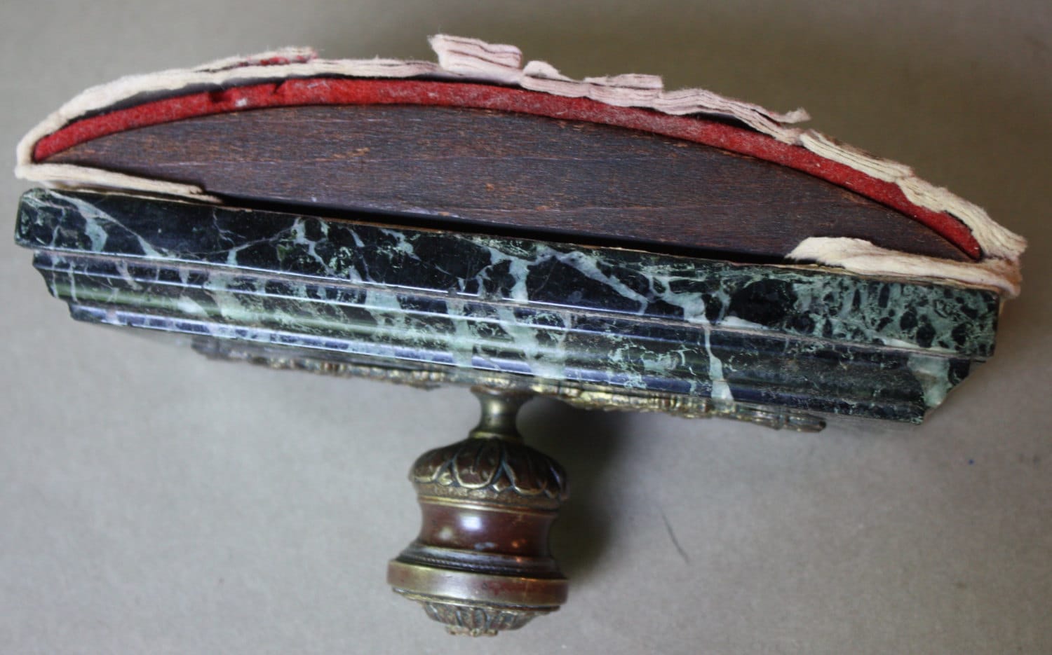 Large, Marble and Wood, Antique, Rocking Ink Blotter