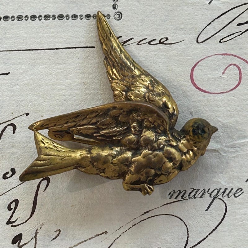 Swallow Brooch - Etsy
