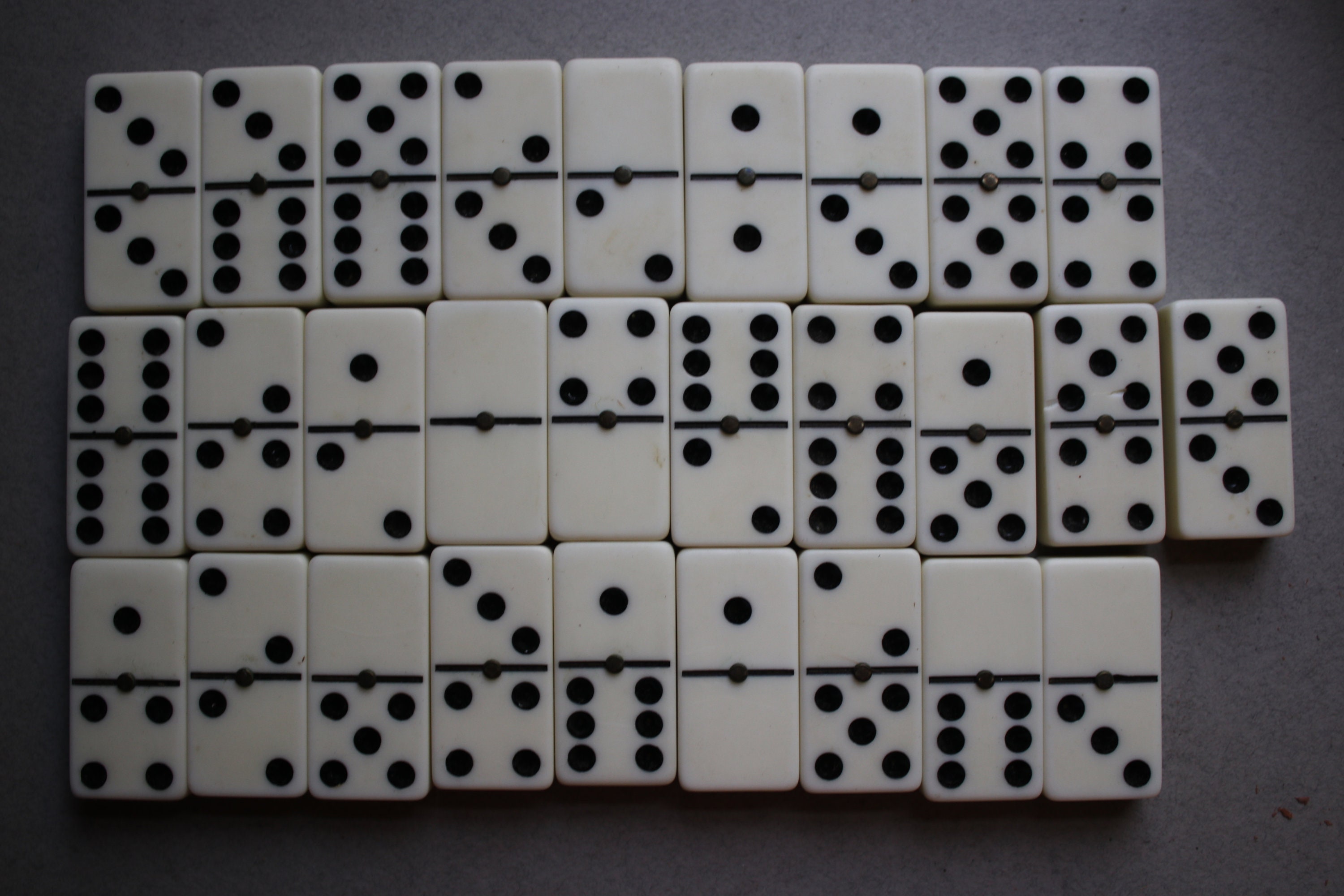 Double-Six, Ivory-Colored Spinner Dominoes Set