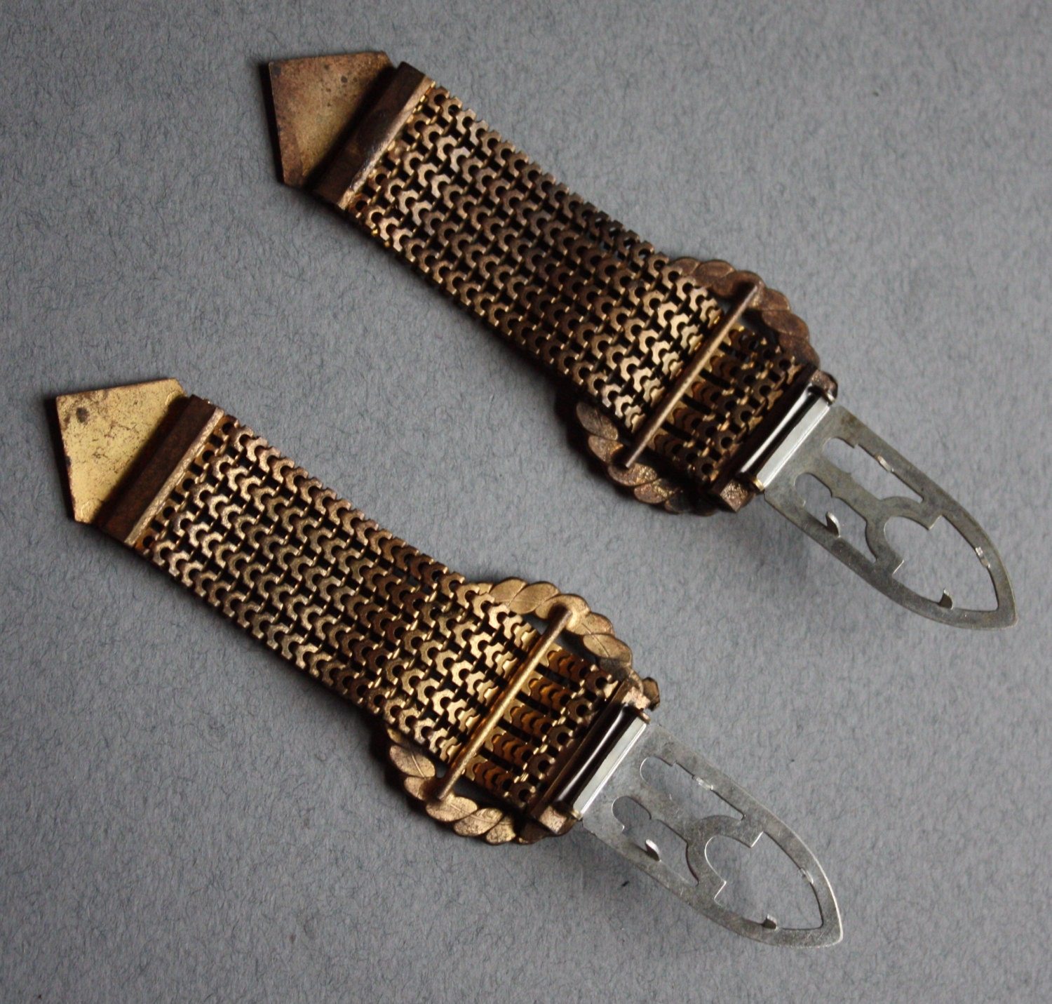 Pair of Art Deco Brass Dress Clips