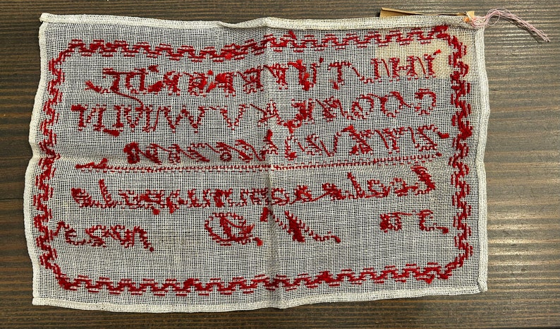 Belgian Pupil's (n.dehon) Cross Stitch, Linen Sampler From an Ecole ...
