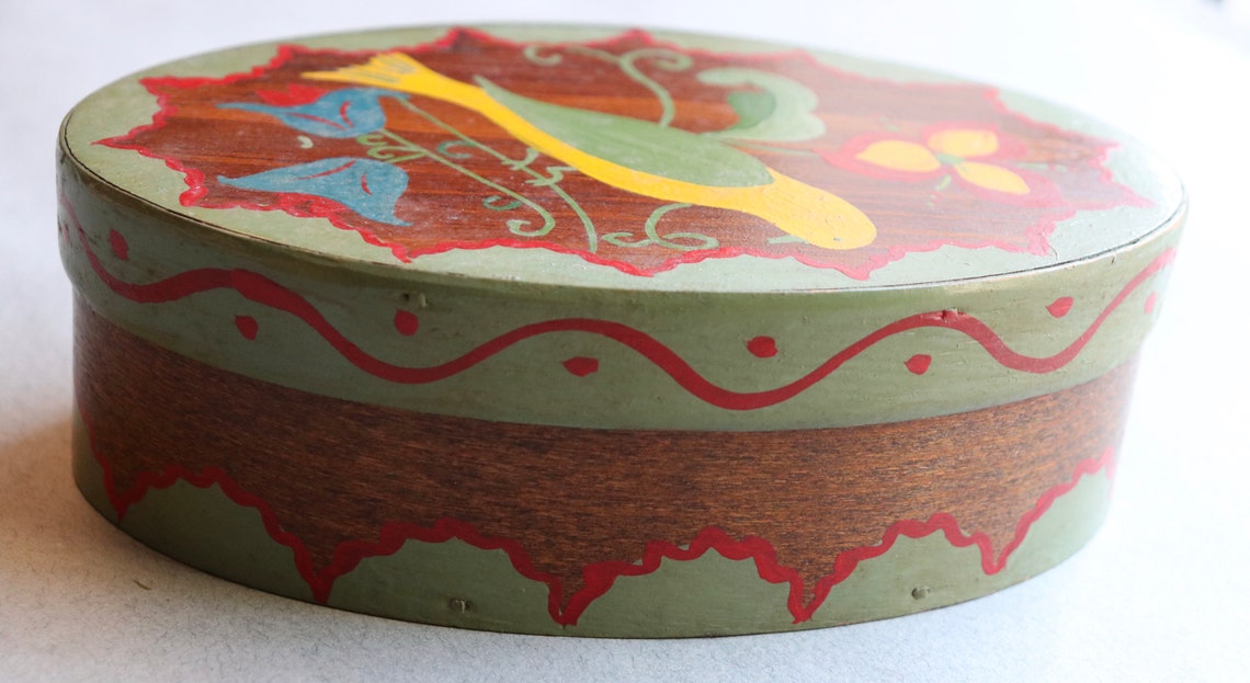 Handmade Bentwood Painted Box With Bird and Floral Motifs - Etsy