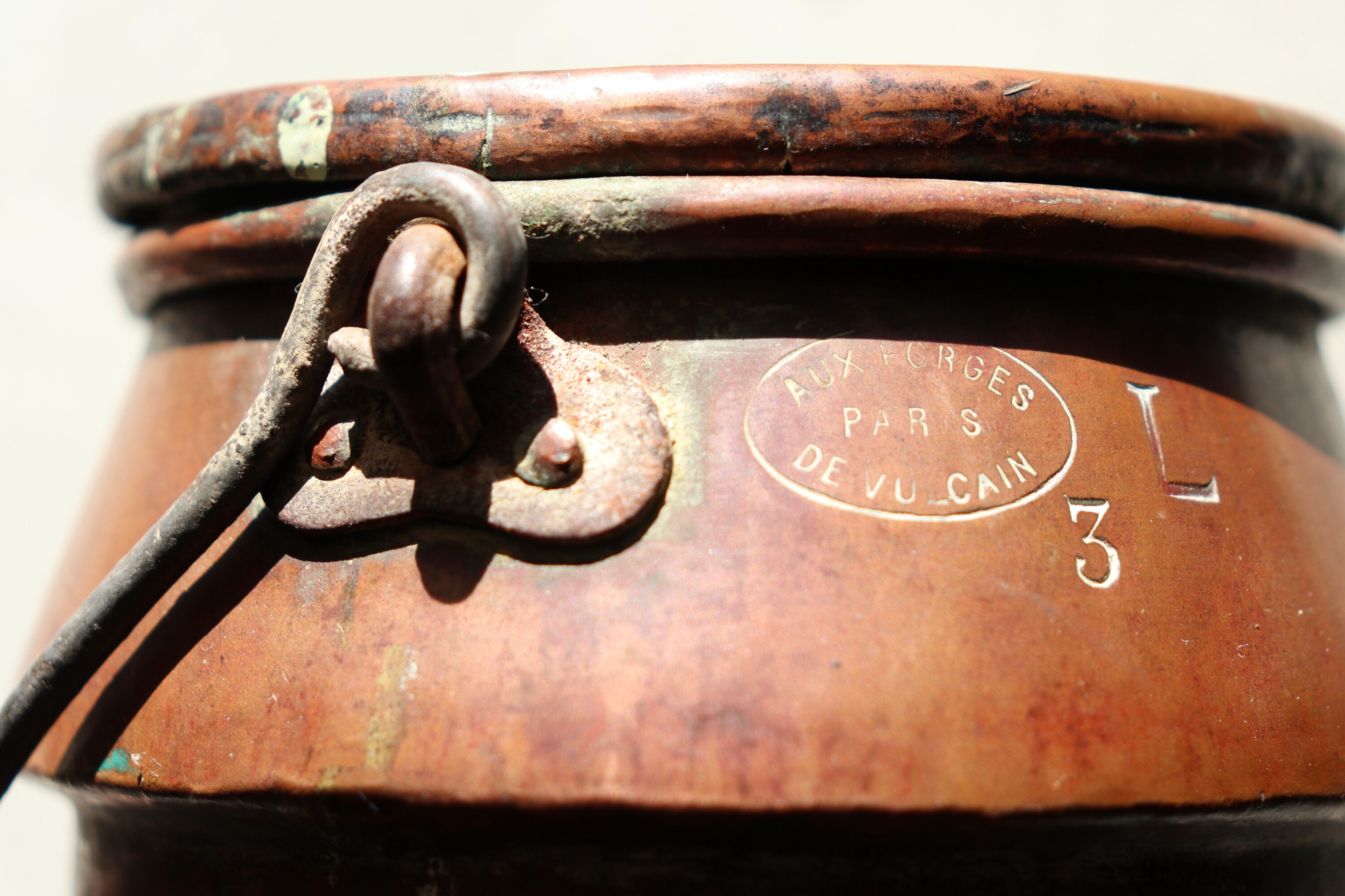 French Copper Glue Pot from Aux Forges de Vulcain of Paris