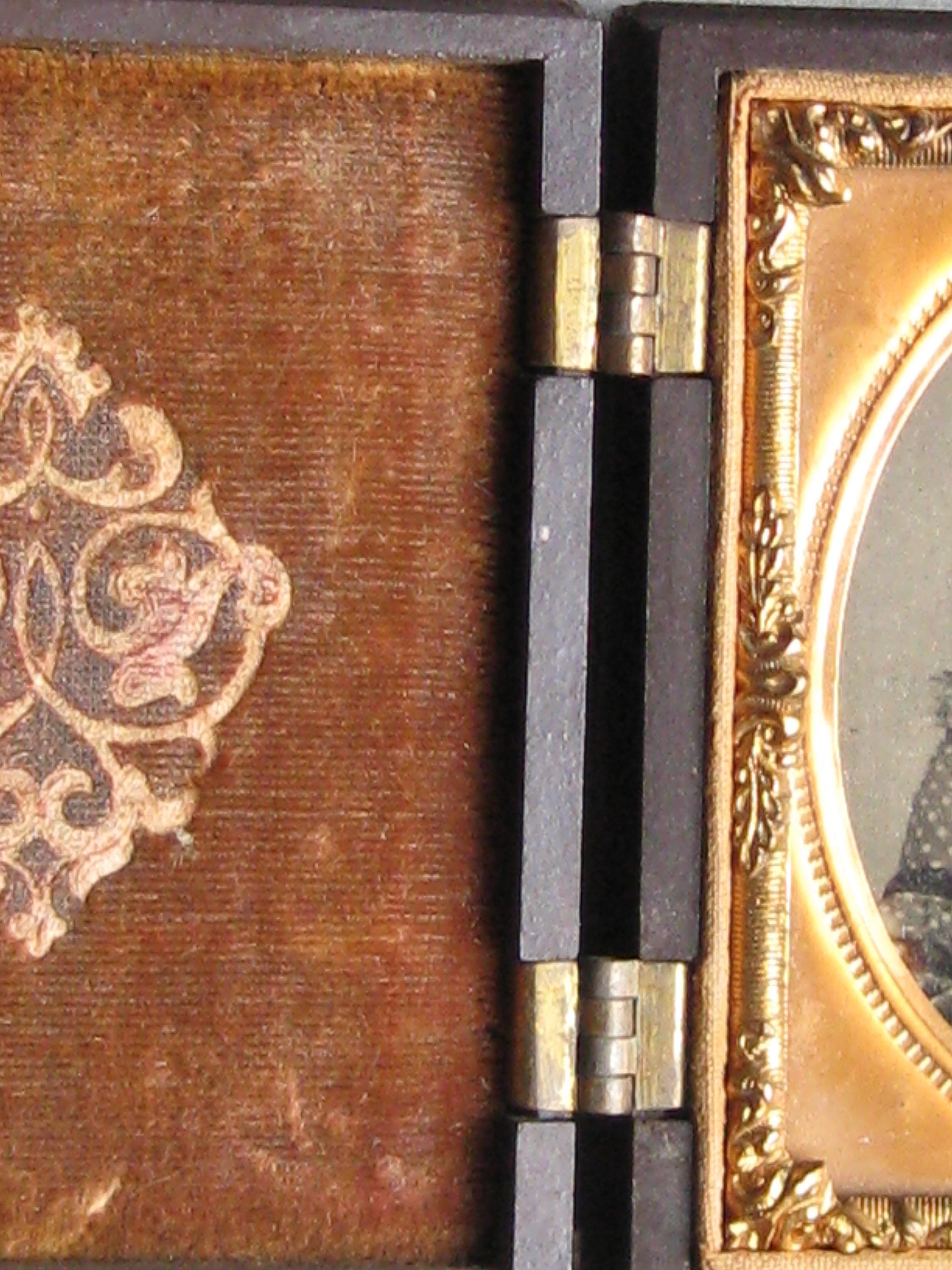 One-Ninth Plate, Hand-tinted Ambrotype of Young Girl in Elaborately ...