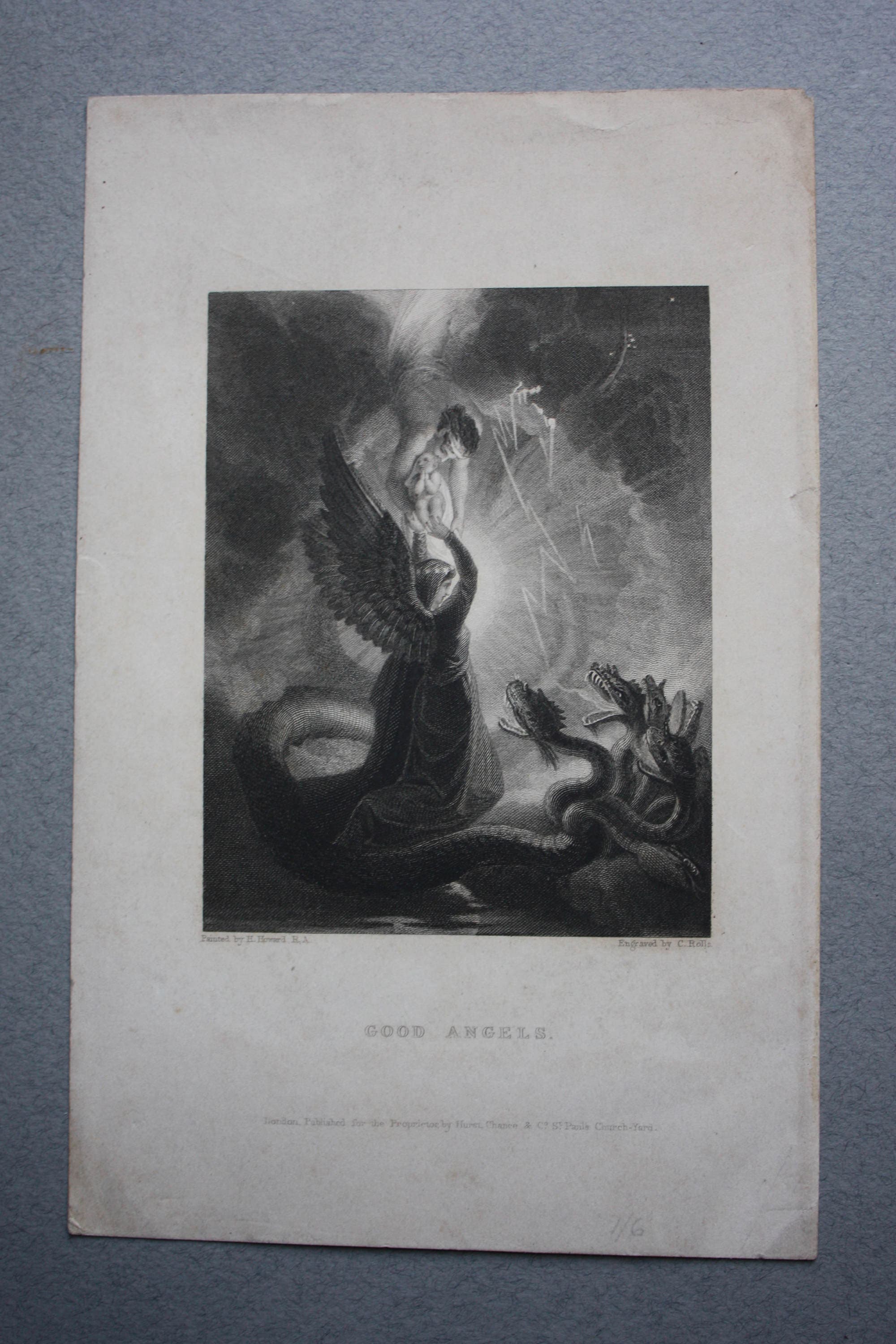 Circa 1830s Print from Copper Engraving Good Angels, Painted by H ...