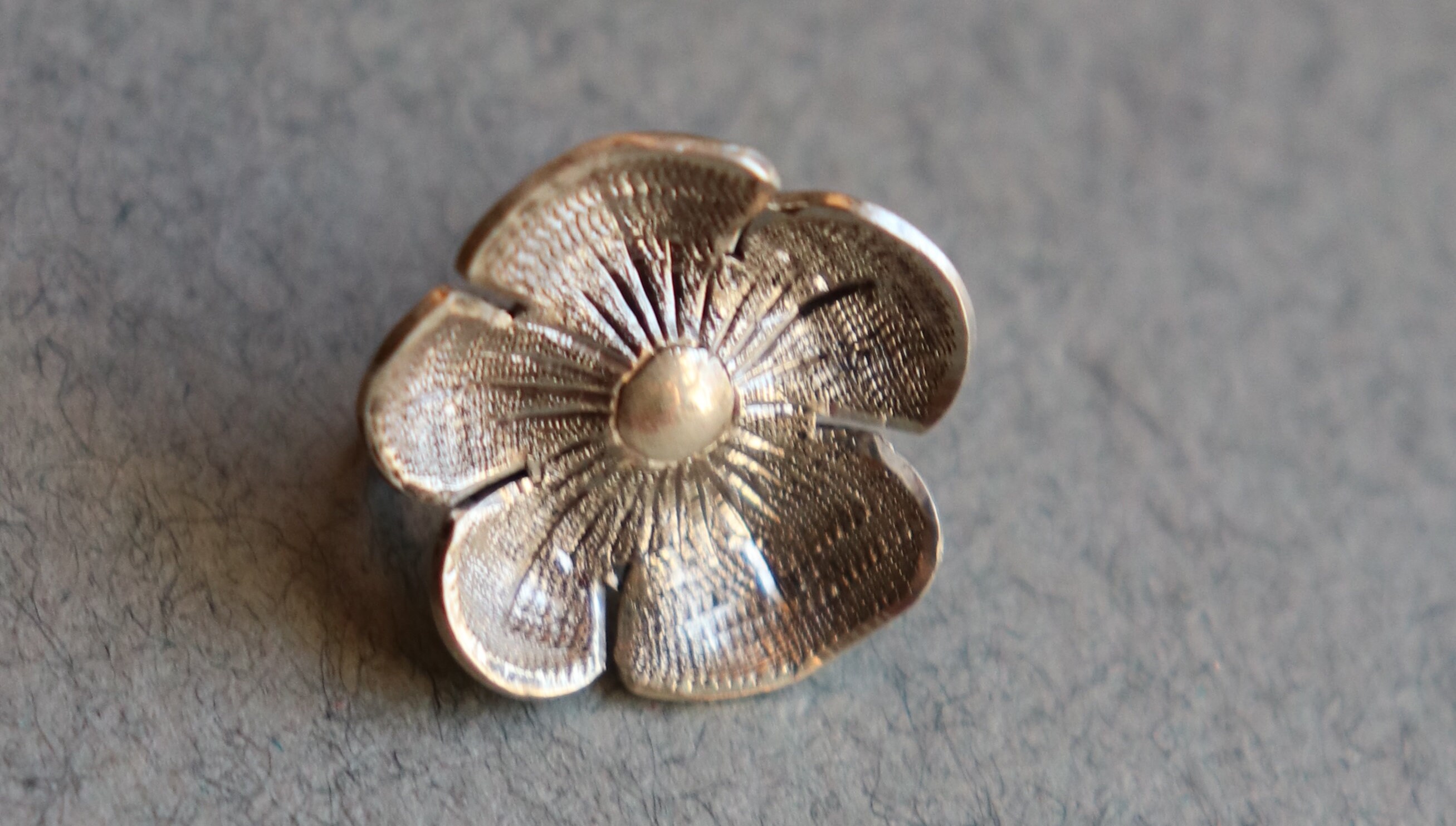 Vintage, Sterling, Floral Screw Back Earrings, Handmade