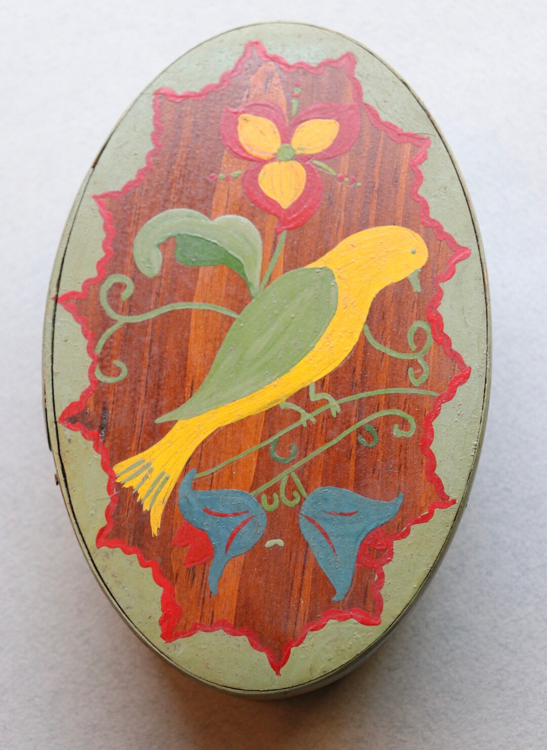 Handmade, Bentwood Painted Box With Bird and Floral Motifs - Etsy