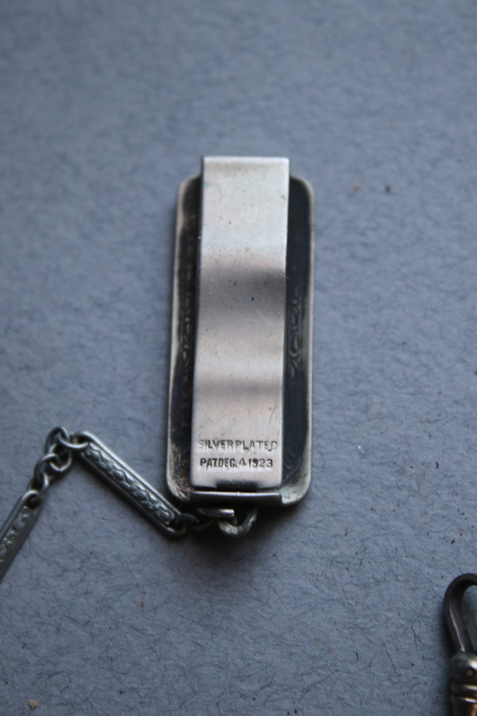 Silverplate, Art Deco, Watch Fob for Belt, Monogram M