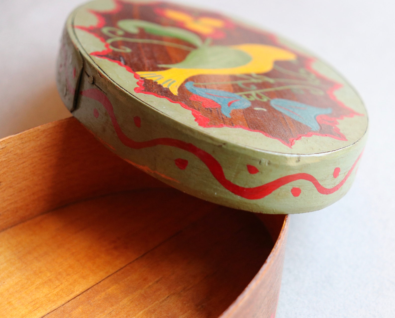 Handmade, Bentwood Painted Box With Bird and Floral Motifs - Etsy