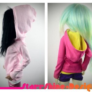BJD MSD 1/4 Doll Clothing Design Your Own Girl Style Pullover Hoodie 20 ...