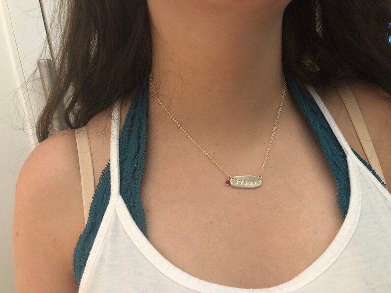 Zip Code Necklace in Silver Custom Graduation Gift College | Etsy