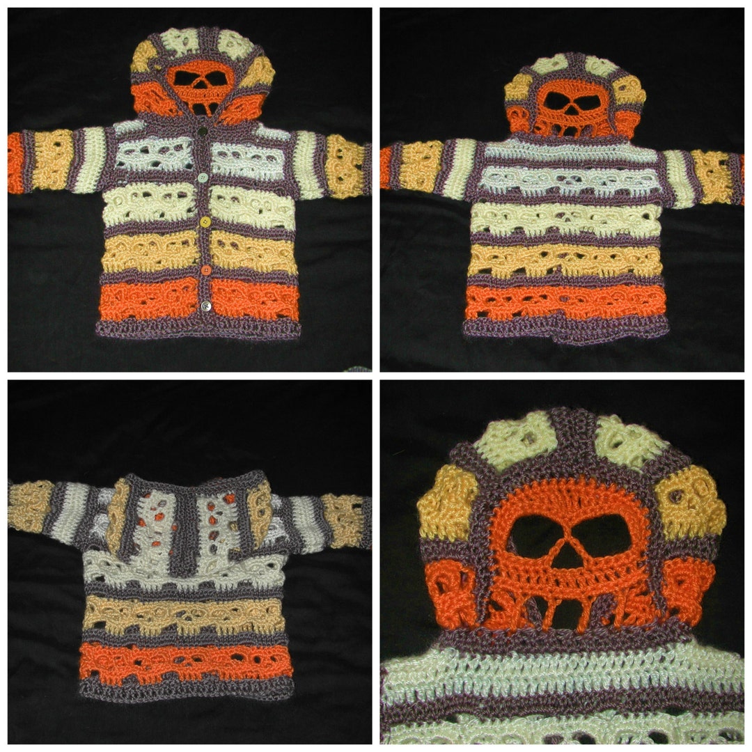 PDF 18 Mo to 2T Bone Head Creepy Skull Hoodie - Etsy