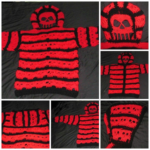 PDF Creepy Cardigan Skull Sweater | Etsy