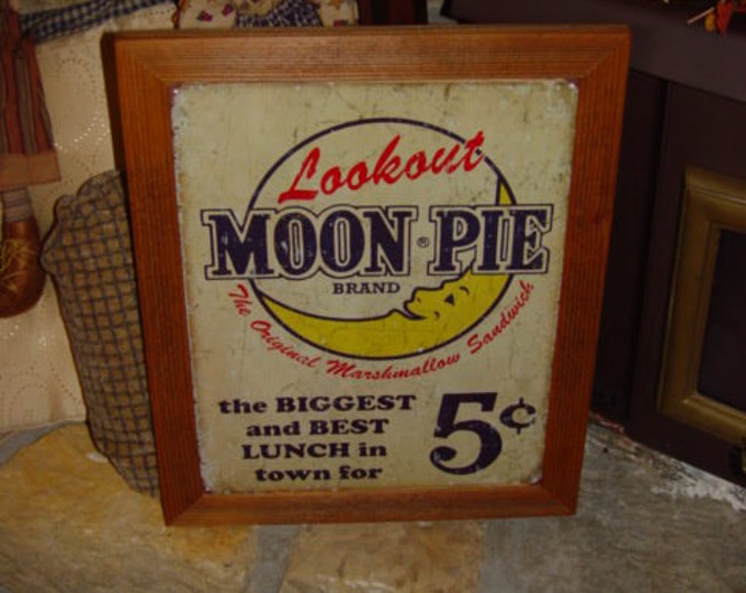 FREE SHIPPING Moon Pie Custom Framed Solid Cedar Wood 15X18 - Etsy