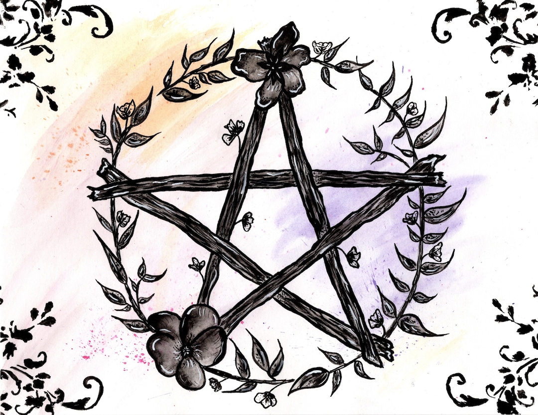 Pentacle Art Print, Witchy Art, Witch Art Print, Watercolor Pentacle - Etsy