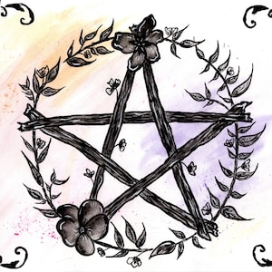 Pentacle Art Print, Witchy Art, Witch Art Print, Watercolor Pentacle - Etsy