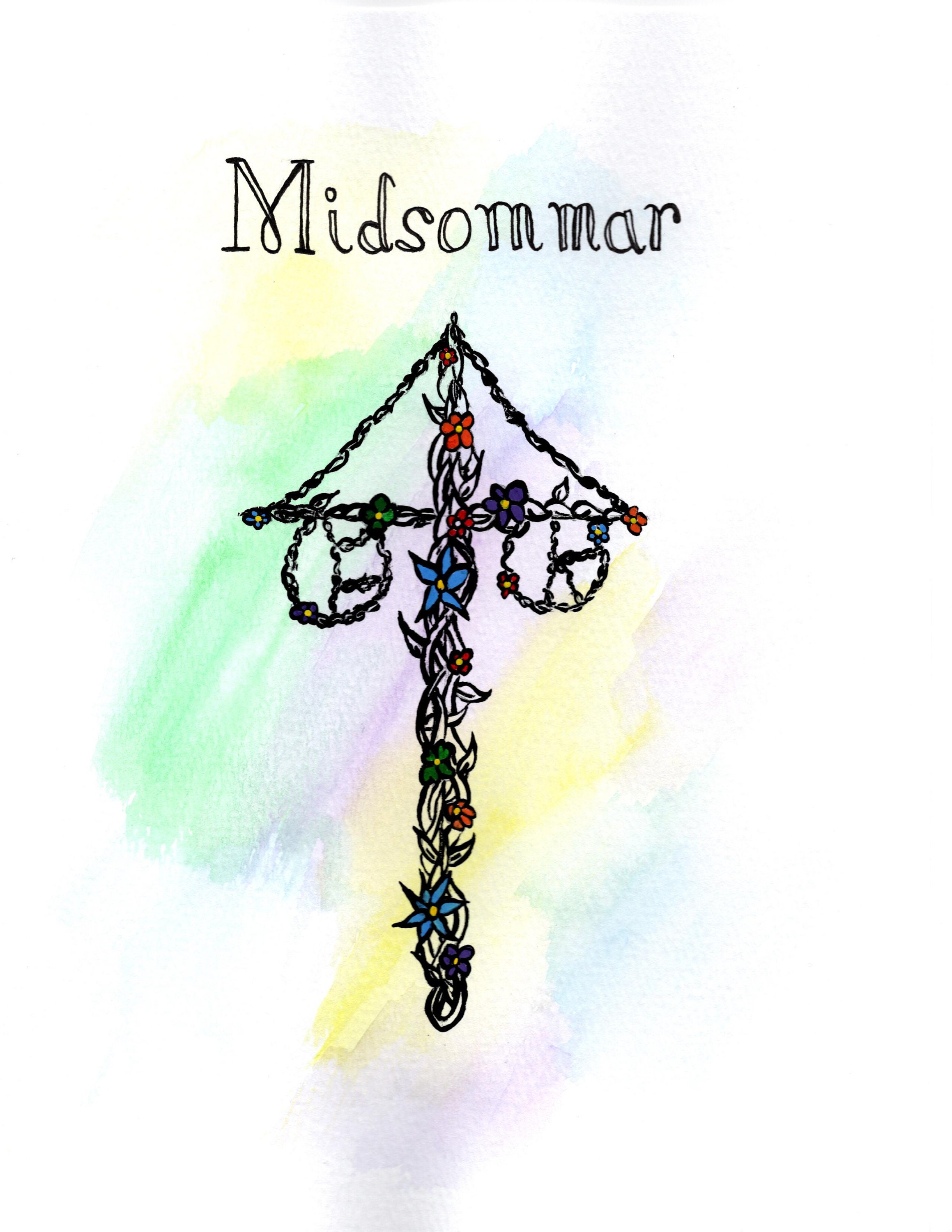 Midsommar Art Print, Midsummer Art Print, Midsommar Art, Maypole Art ...
