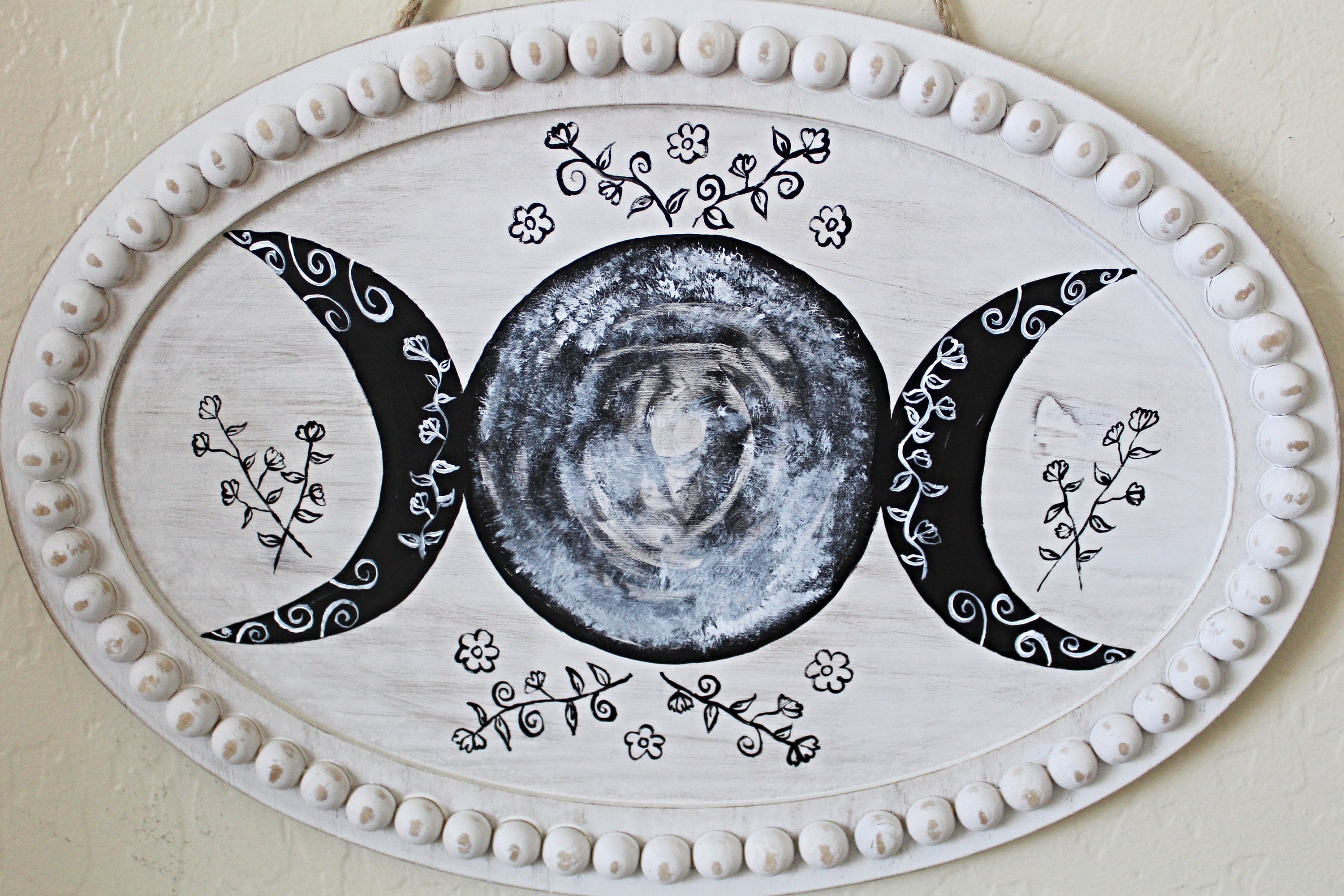 Triple Moon Symbol Wall Hanging, Witch Wall Hanging, Witchy Sign, Moon ...