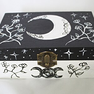 Moon Tarot Box, Tarot Card Box, Tarot Box, Moon Box, Hand Painted Box ...
