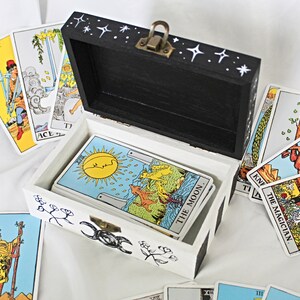 Moon Tarot Box, Tarot Card Box, Tarot Box, Moon Box, Hand Painted Box ...