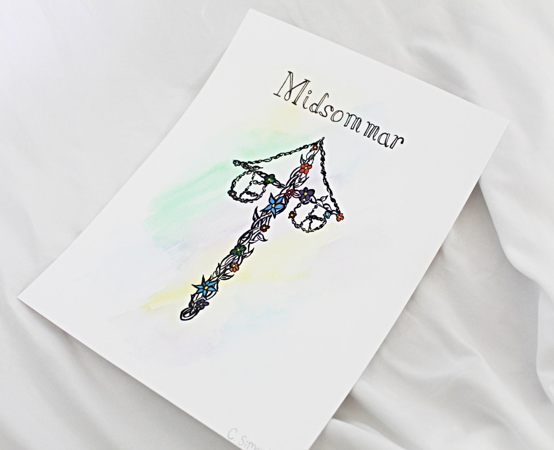 Midsommar Art Print, Midsummer Art Print, Midsommar Art, Maypole Art ...