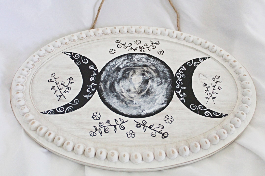 Triple Moon Symbol Wall Hanging, Witch Wall Hanging, Witchy Sign, Moon ...