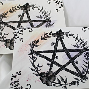 Pentacle Art Print, Witchy Art, Witch Art Print, Watercolor Pentacle - Etsy