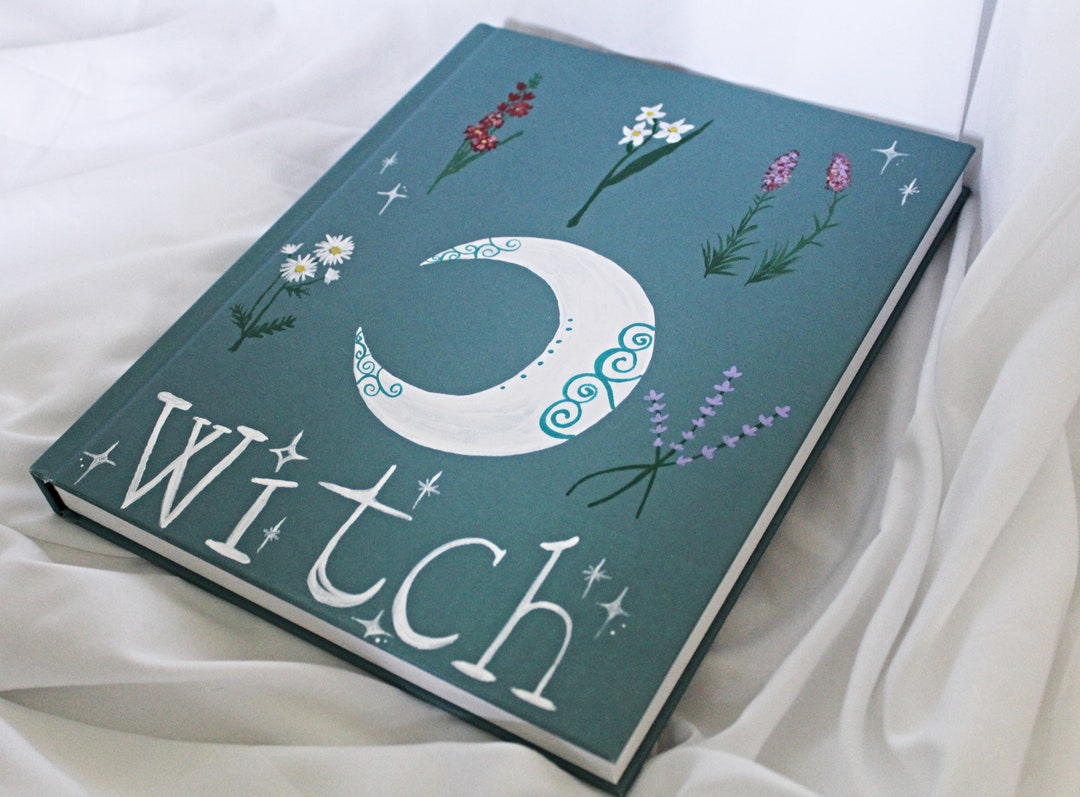 Witch Moon Journal, Hand Painted Journal, Wildflower Journal, Witch ...