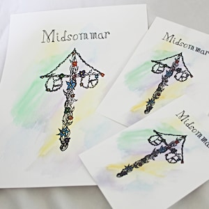 Midsommar Art Print, Midsummer Art Print, Midsommar Art, Maypole Art ...