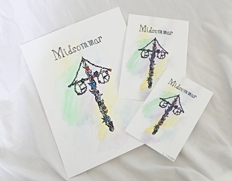 Midsommar Art Print, Midsummer Art Print, Midsommar Art, Maypole Art ...