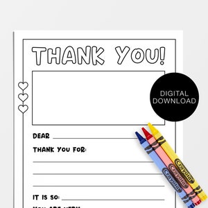 Kids Thank You Letter Template, Kids Thank You Letter Fill-in, Teacher ...