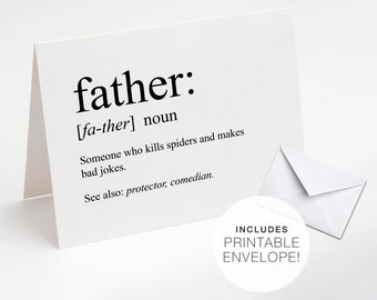 FUNNY FATHERS DAY Card Dad Definition Dictionary Navy Blue - Etsy