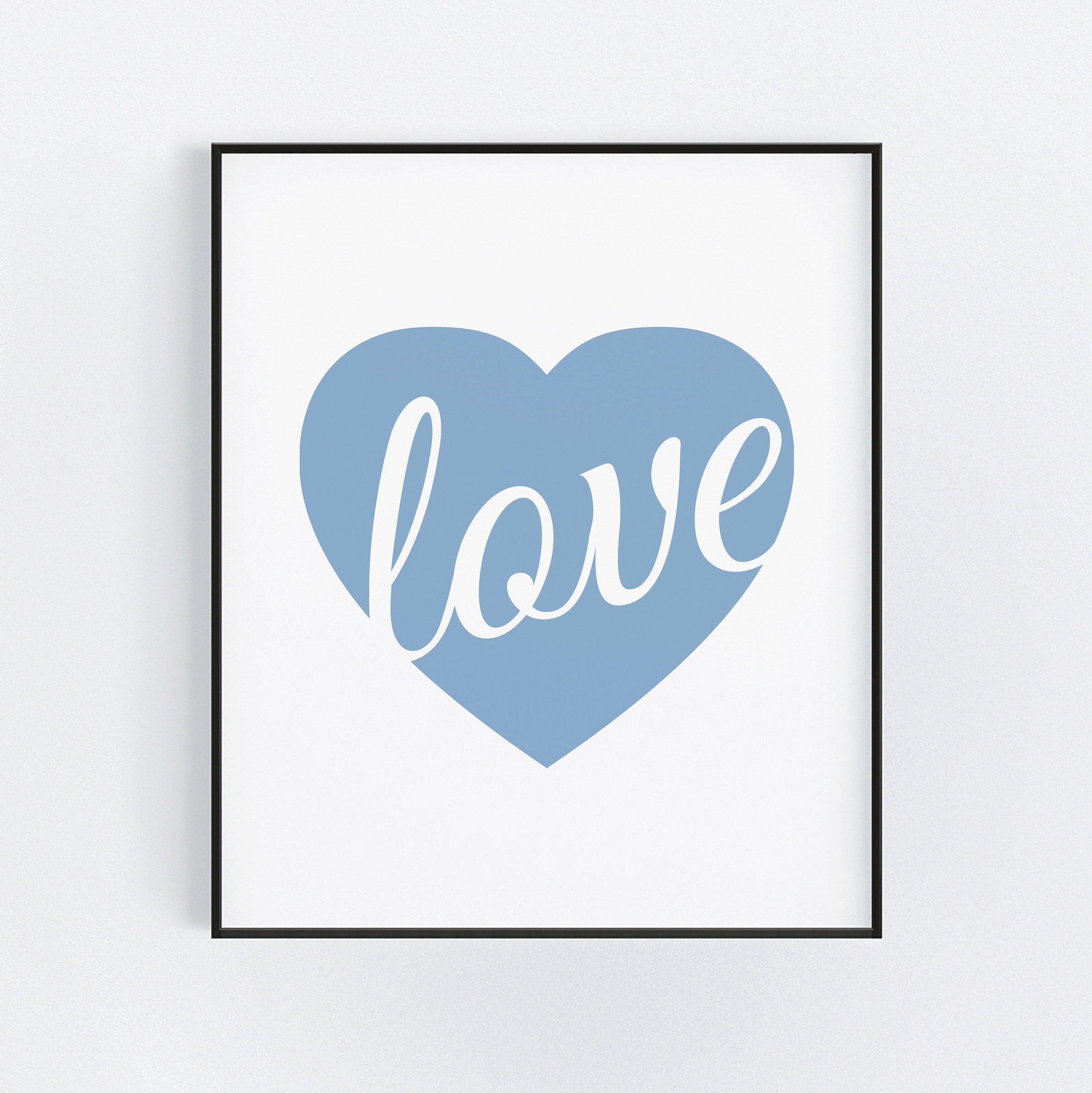 Printable Love Art Love Word Art Nursery Art Blue Blue | Etsy