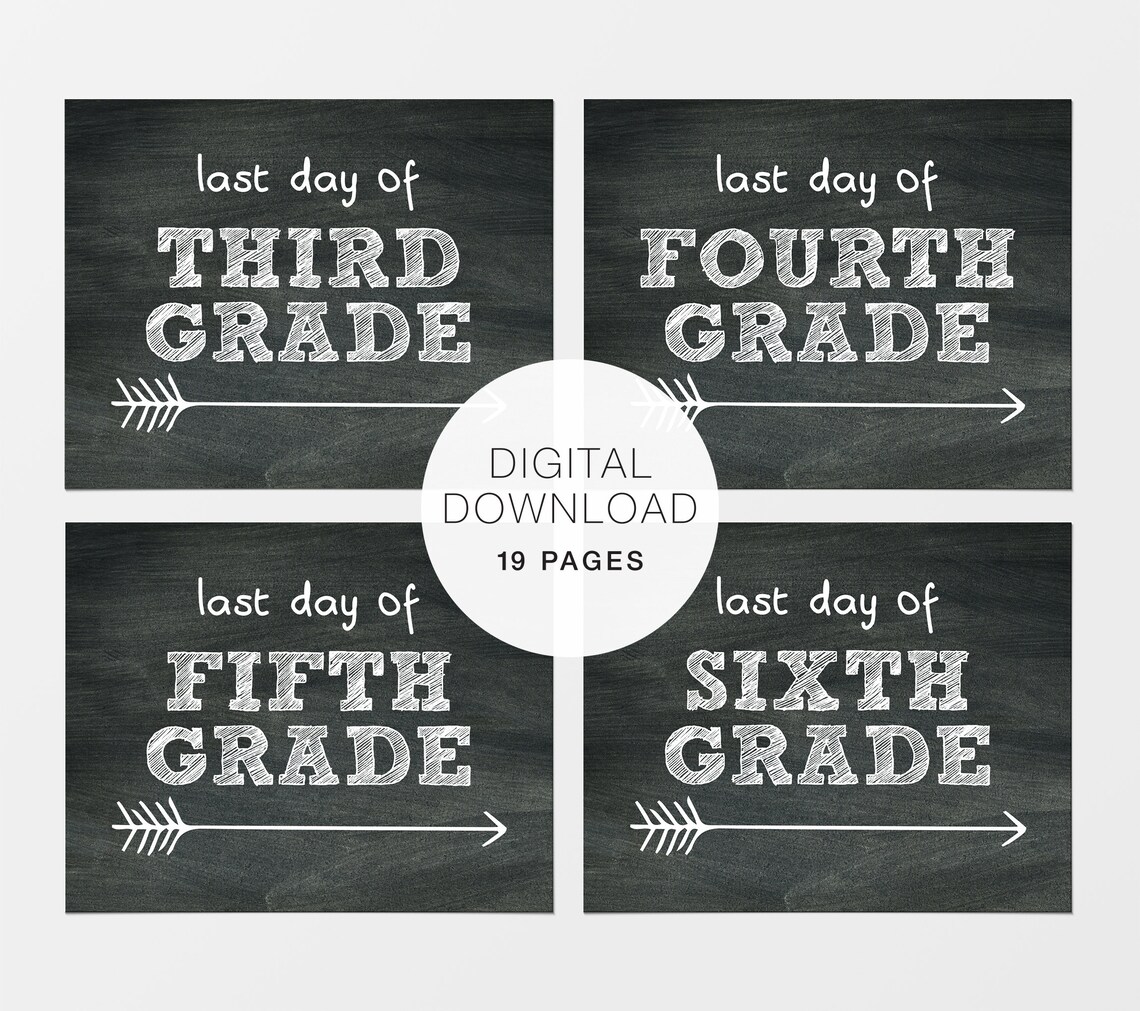 Last Day of School School Chalkboard Sign US School Year - Etsy
