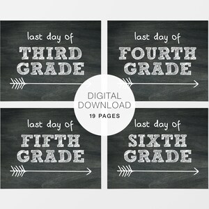 Last Day of School, School Chalkboard Sign, US School Year Sign ...