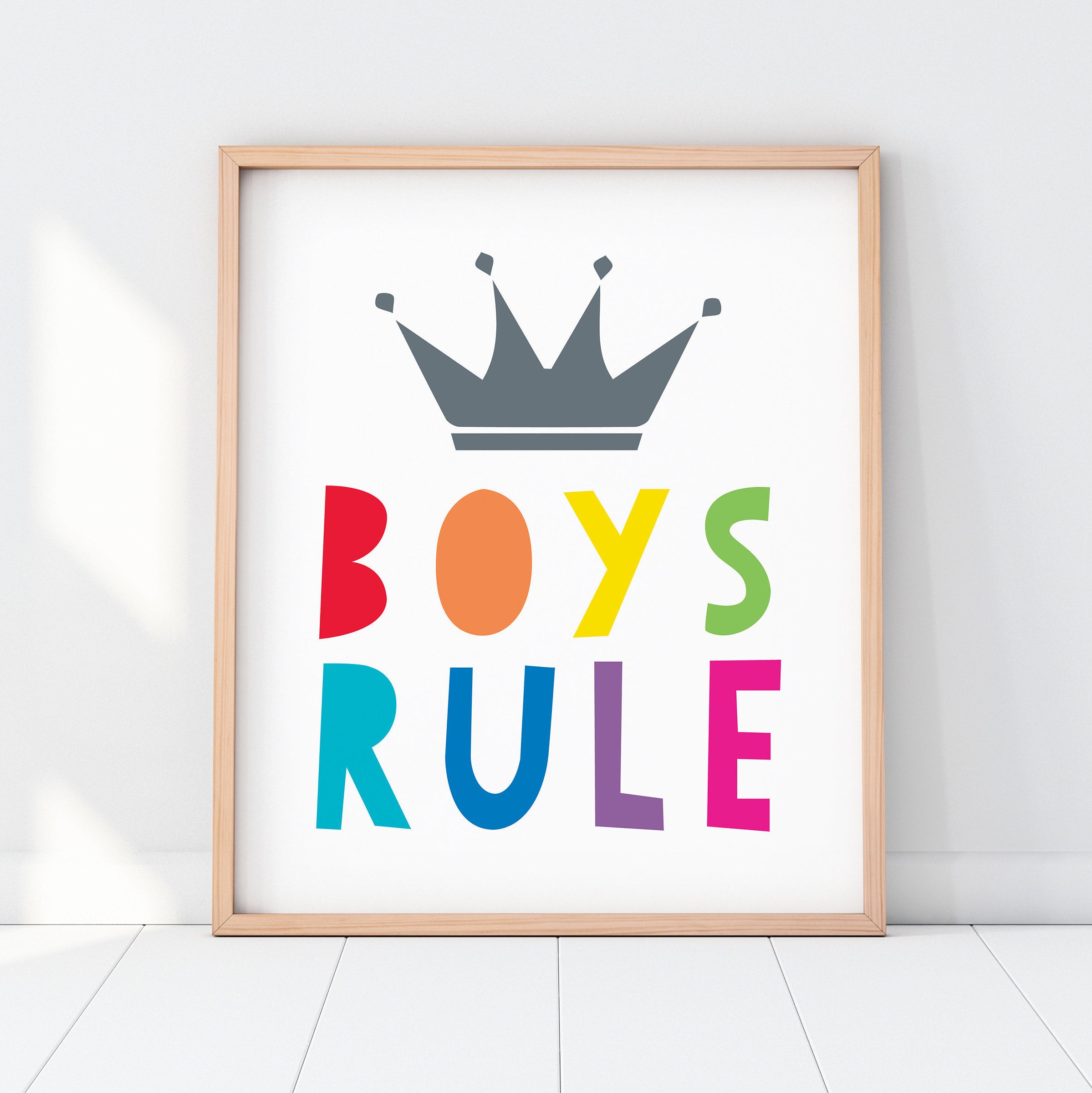 Boys Room Colourful Printable Boys Rule Printable Little | Etsy