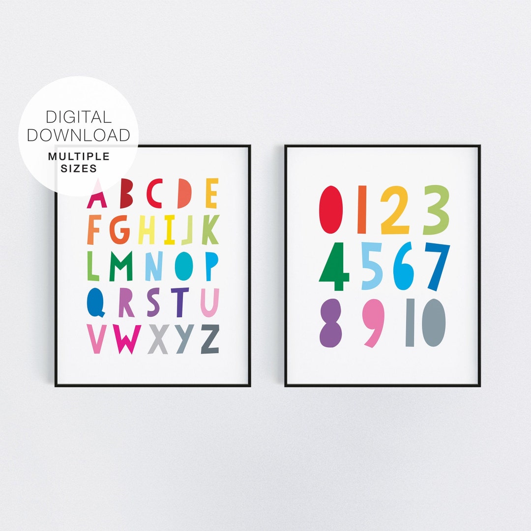 ABC 123 Printable Set of 2 Alphabet Kids Room Decor 123 Kids - Etsy Canada