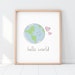 Hello World Printable, Hello World Art Print, Hello World Nursery, Blue ...