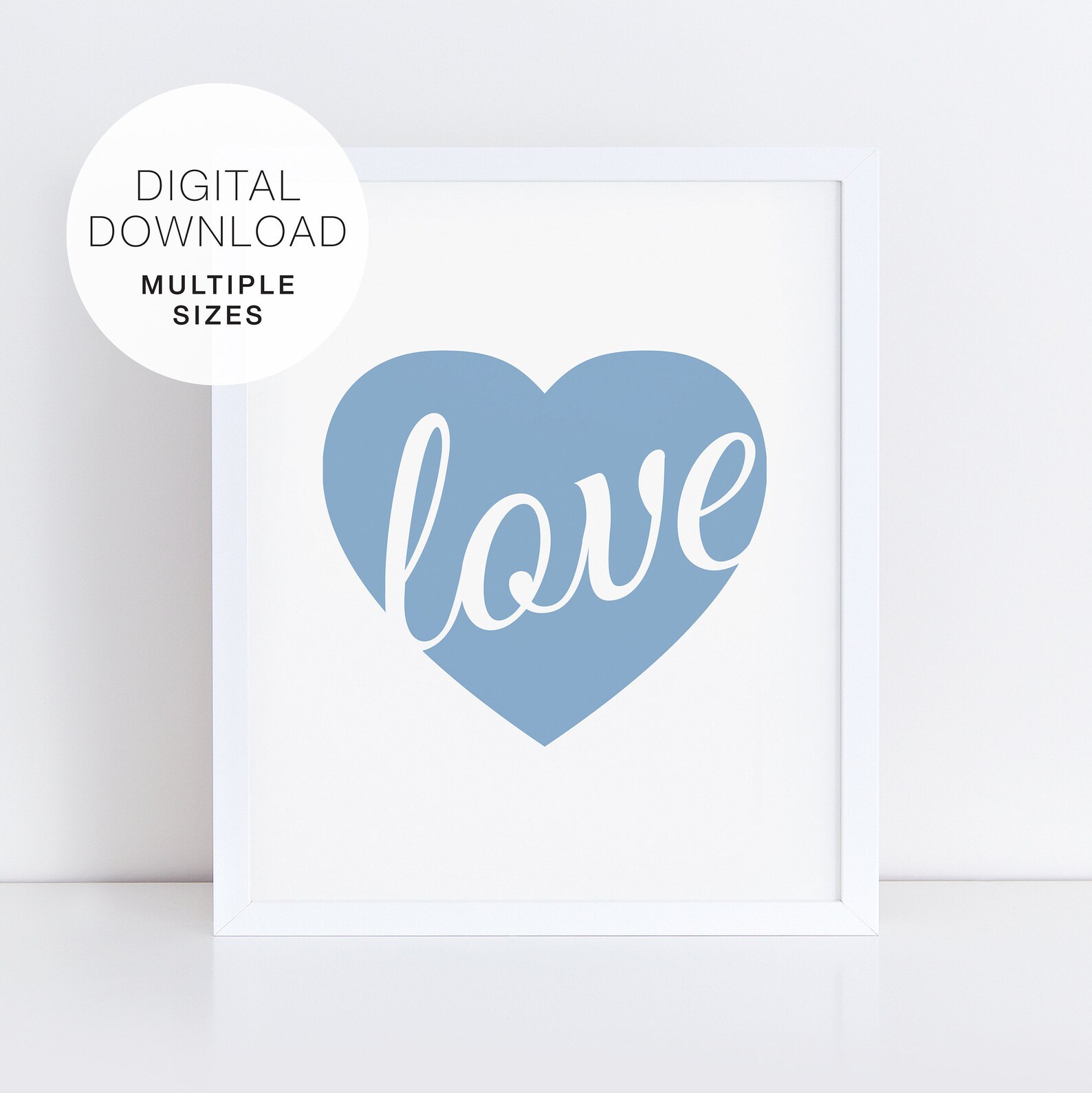 Printable Love Art Love Word Art Nursery Art Blue Blue | Etsy