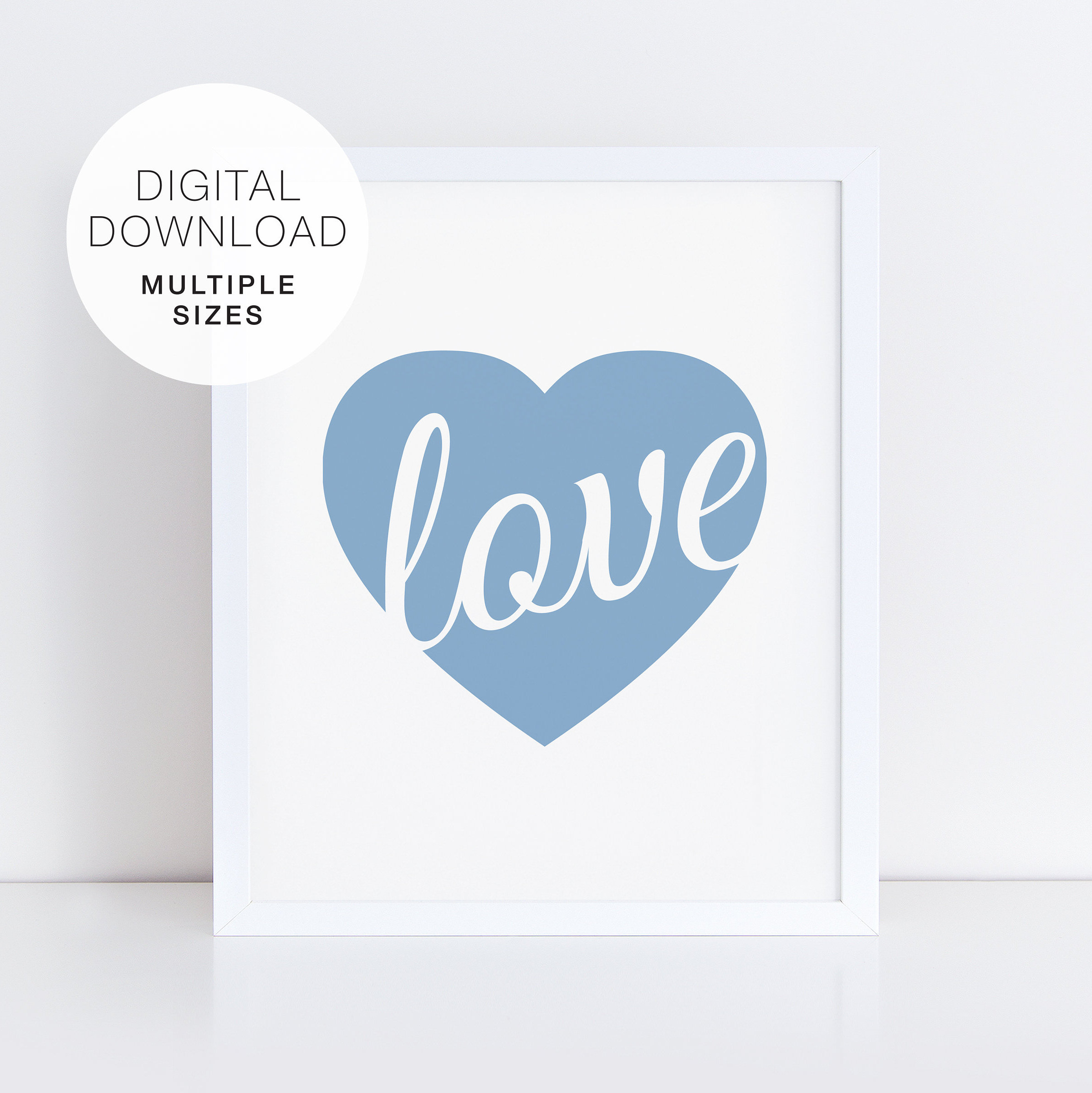 Printable Love Art Love Word Art Nursery Art Blue Blue | Etsy