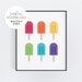 Popsicle Printable, Hello Summer Sign, Popsicle Art Print, Kids Summer ...