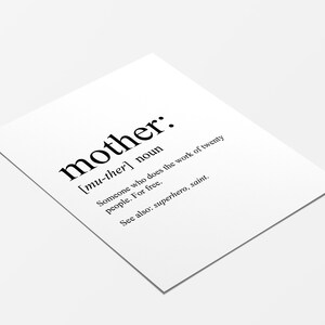 Mother's Day Dictionary Definition Printable, Mother's Day Funny Sign ...