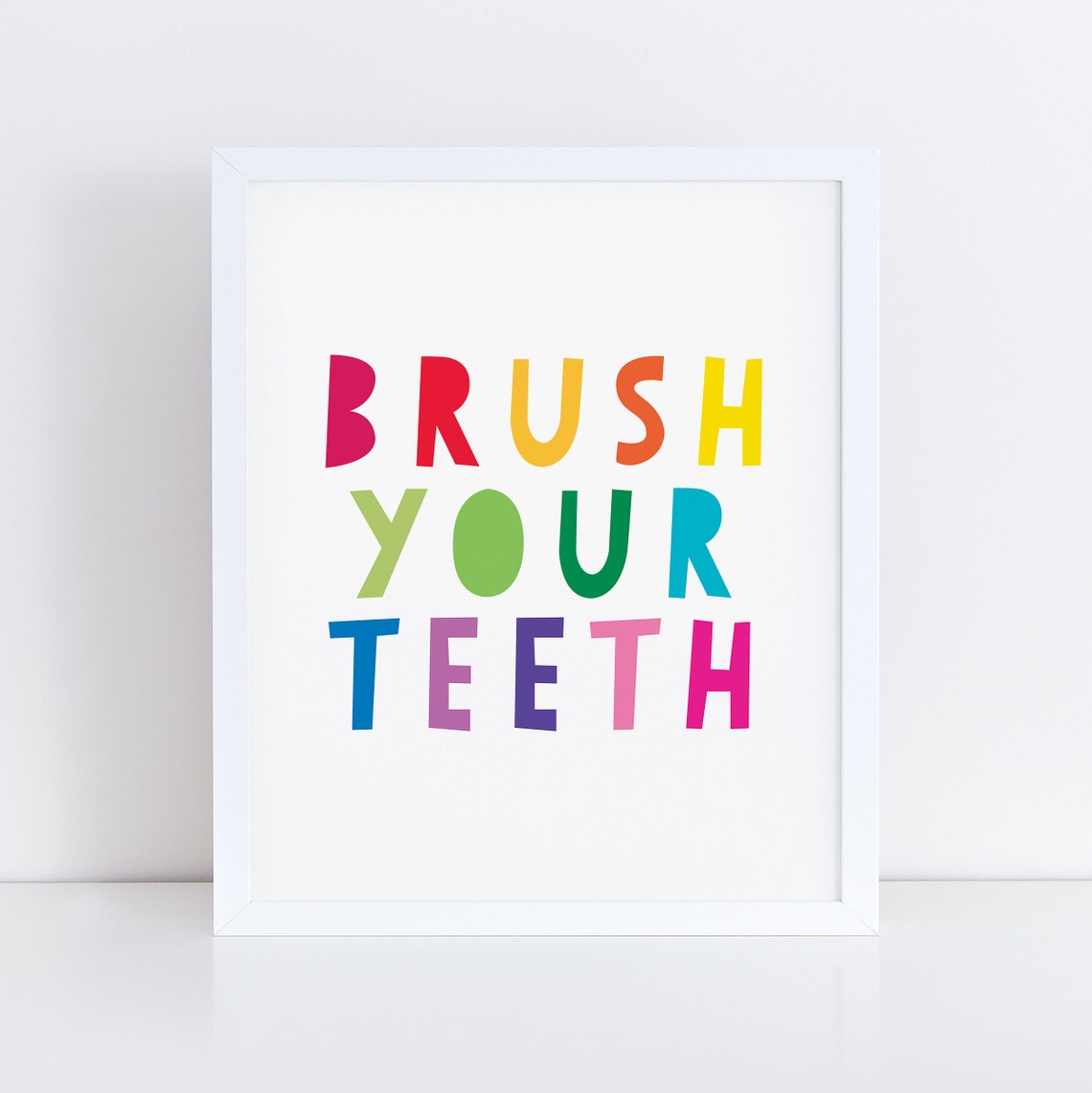 Brush Your Teeth Printable Sign Brush Teeth Bathroom Art - Etsy Canada