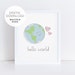 Hello World Printable, Hello World Art Print, Hello World Nursery, Blue ...