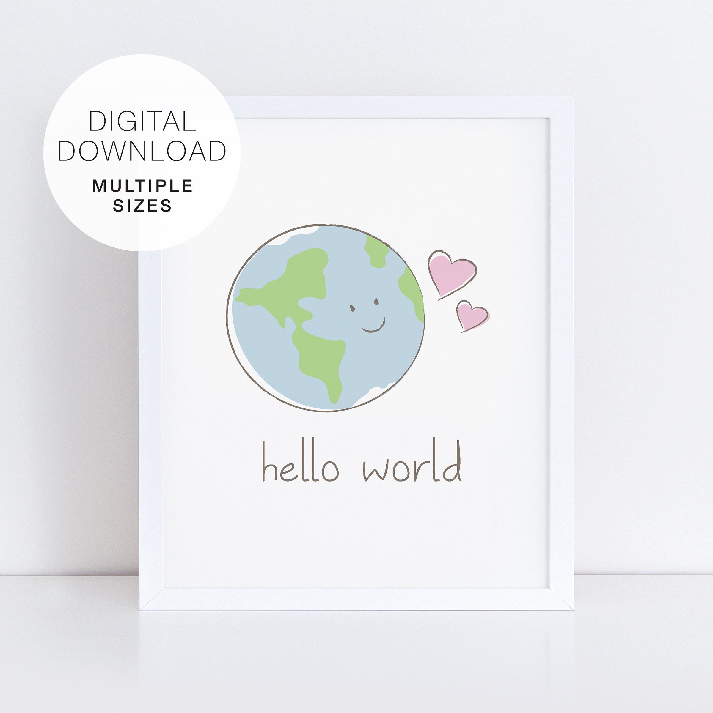 Hello World Printable Hello World Art Print Hello World - Etsy Canada