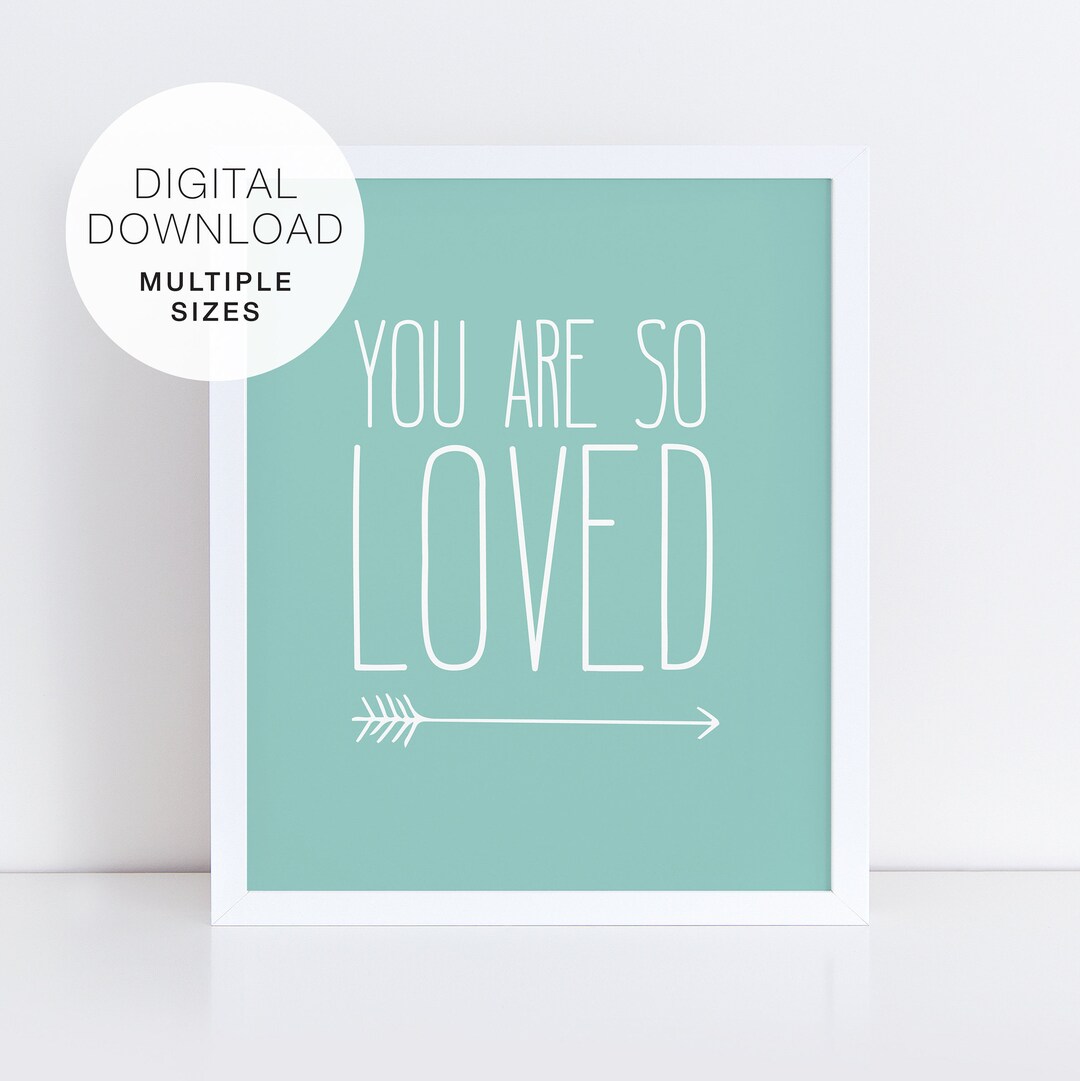 You Are Loved Printable Art Nursery Art Mint Green Art - Etsy