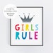 Girls Rule Rainbow Printable Girls Rule Kids Poster Girl - Etsy
